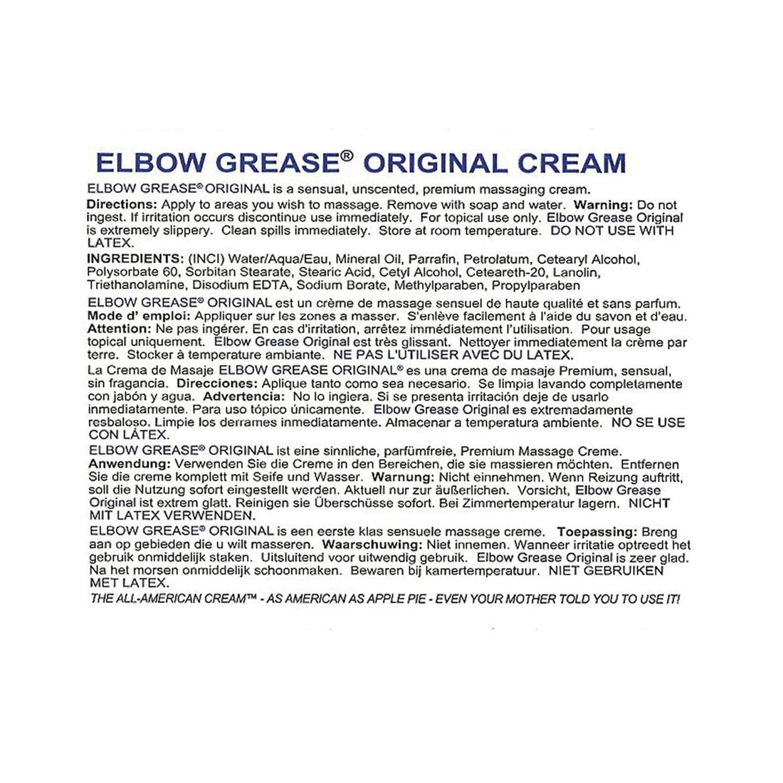Shop Elbow Grease Original Cream | Oil-Based Lubes – Adam's Toy Box